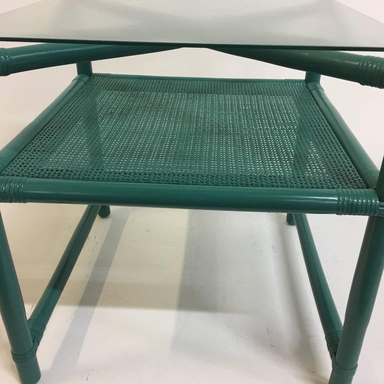 Early Henry Olko for Willow and Reed Bamboo Two-Tiered Side Table For ...