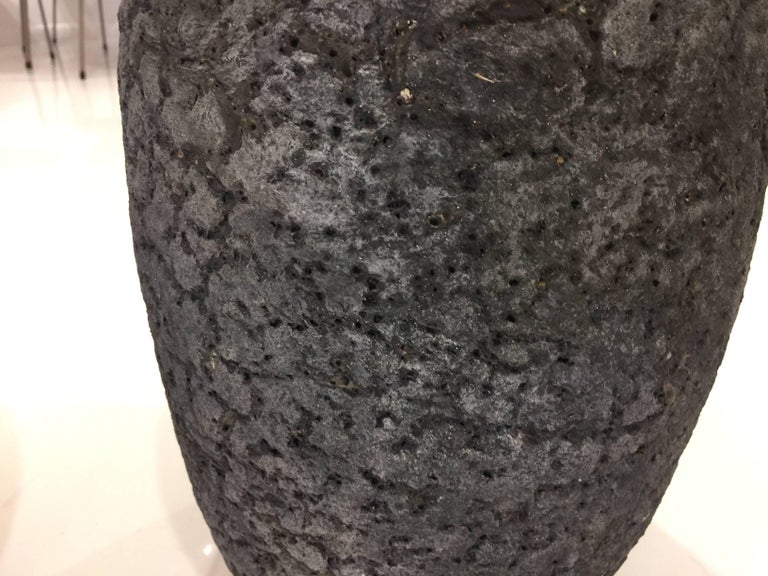 Pair of Crucibles in Volcanic Stone Textured Finish For Sale at 1stDibs