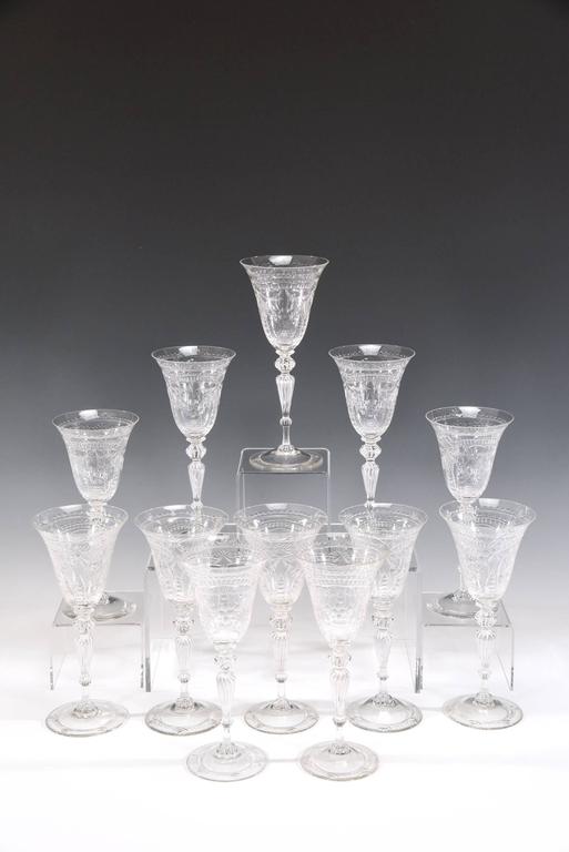Set of 12 Steuben Handblown Wheel Cut Crystal Water Goblets at 1stDibs ...