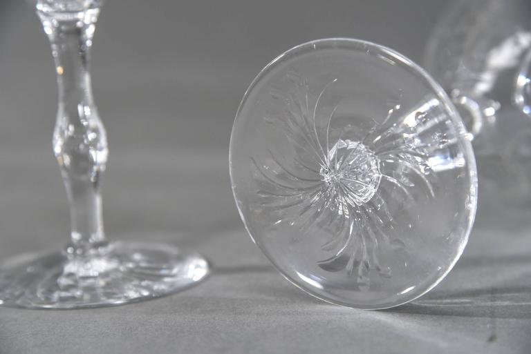 12 Webb Hand Blown Large Crystal Goblets w/ Flared Rim Engraved Prunus ...