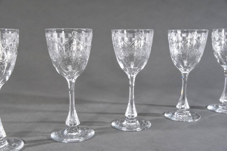 Set of 16 Webb Handblown Crystal Goblets with Art Deco Copper Wheel ...