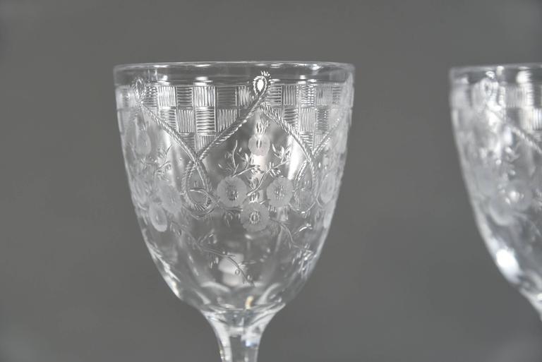 Set of 16 Webb Handblown Crystal Goblets with Art Deco Copper Wheel ...