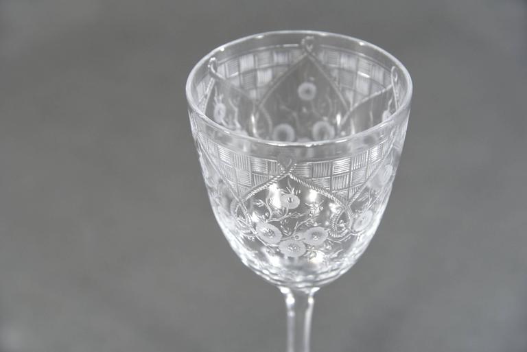 Set of 16 Webb Handblown Crystal Goblets with Art Deco Copper Wheel ...