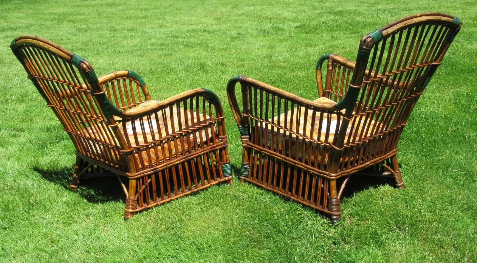 Five-Piece Stick Wicker/Rattan Set For Sale at 1stDibs