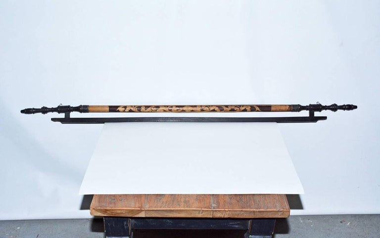 Antique Decorative Wood Double Hanging Rod at 1stDibs