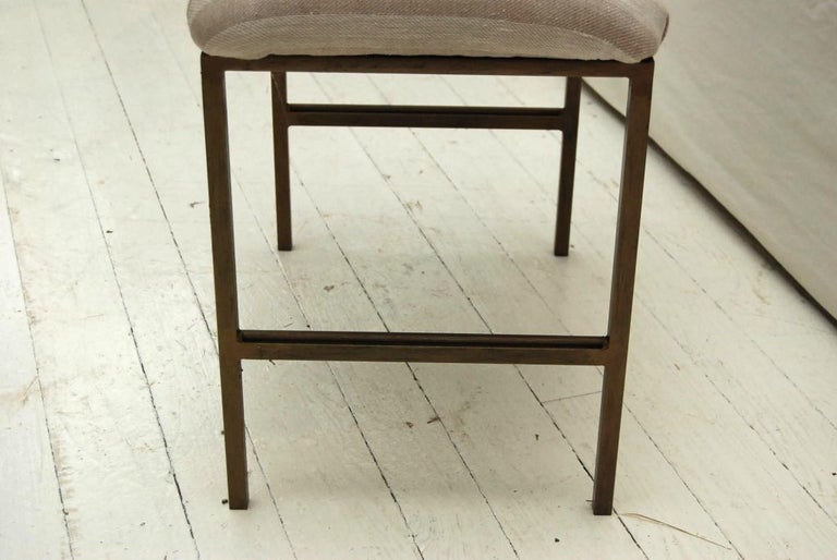 Custom Upholstered Metal Vanity Bench For Sale at 1stDibs | custom ...