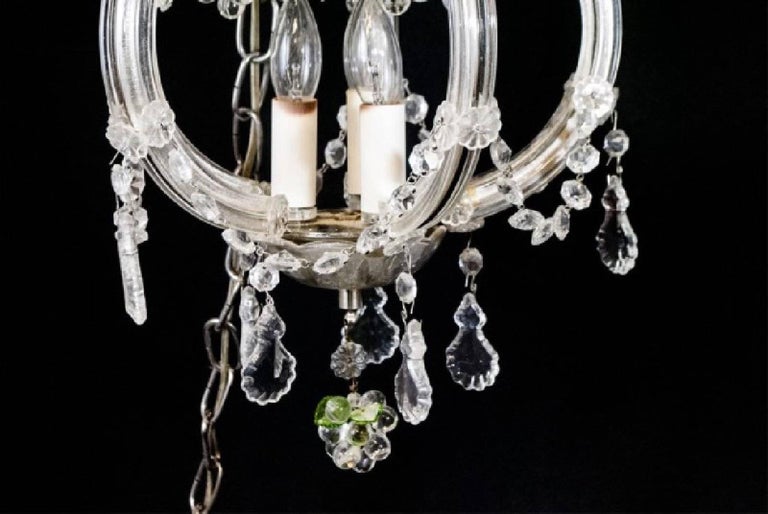 Small Vintage Crystal and Grape Cluster Motif Chandelier For Sale at ...