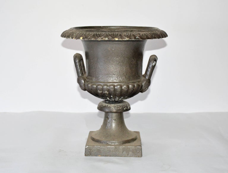 Antique Cast Iron Garden Urn at 1stDibs