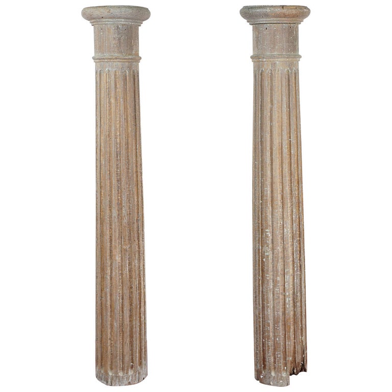 Antique Classical Style Column Wood Plinth For Sale at 1stdibs