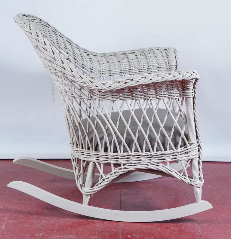 Bar Harbor Wicker Rocker For Sale at 1stDibs | vintage wicker rocker ...