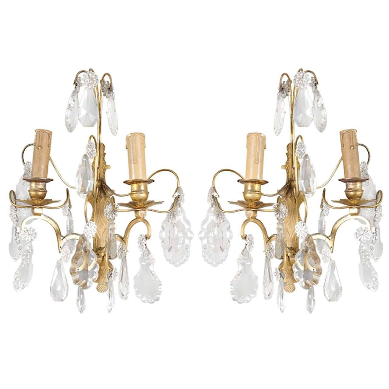 Blue Crystal Sconce For Sale at 1stDibs