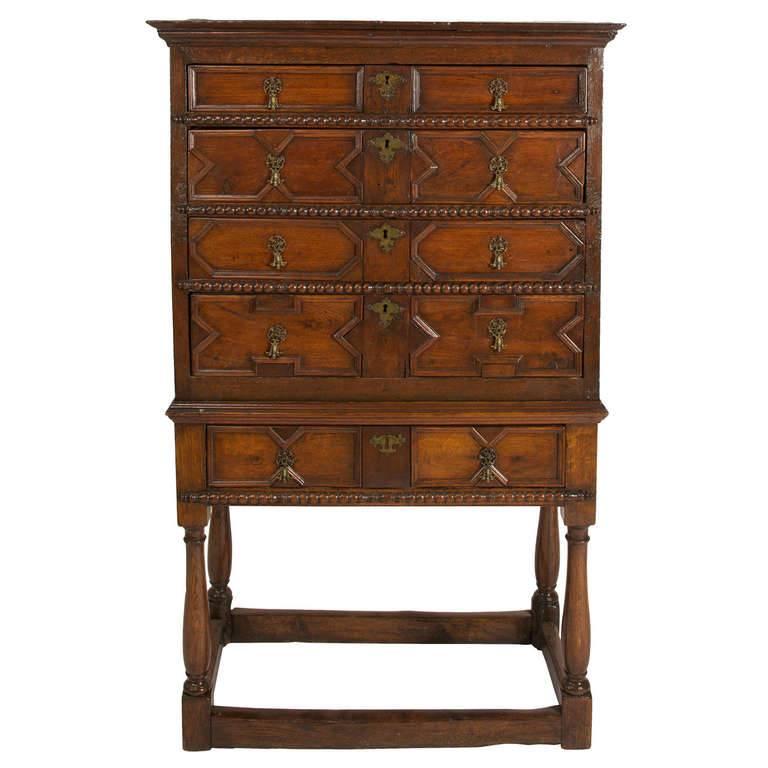 Charles II Oak Chest on Stand For Sale at 1stDibs