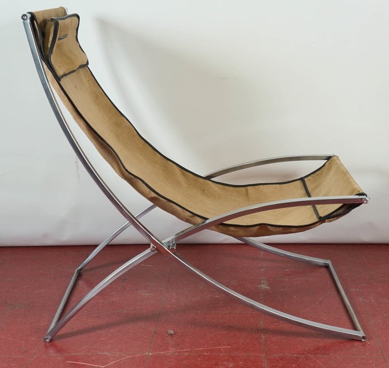 Single Folding Campaign Chair For Sale at 1stDibs