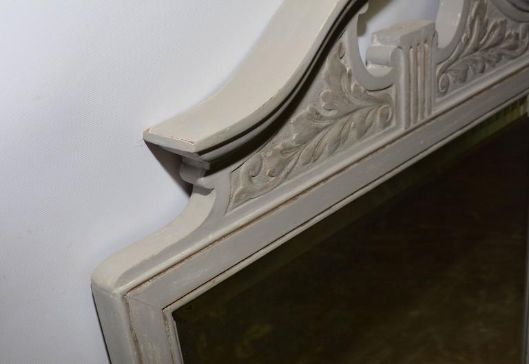 Vintage Federal Style Square Mirror with Broken Arch Pediment For Sale ...