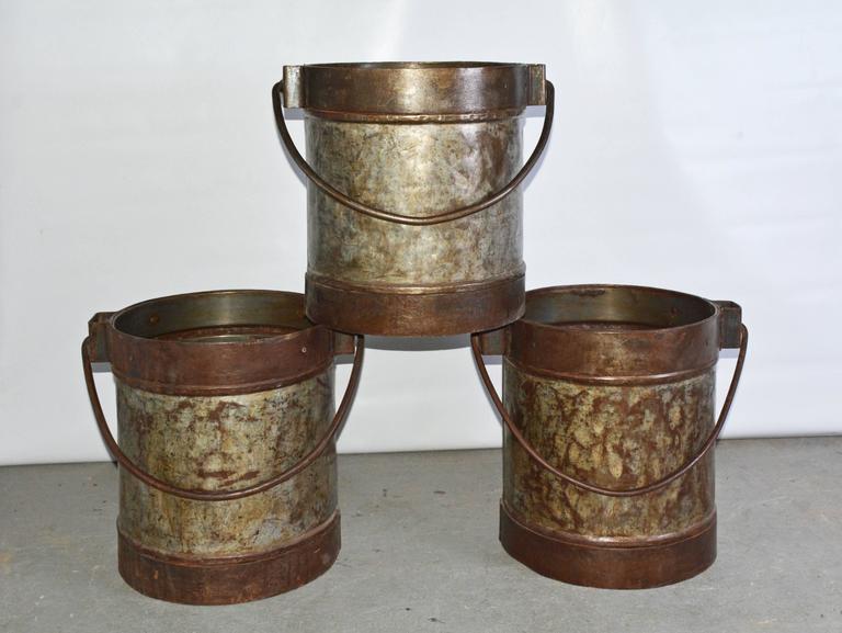 19th Century Iron Bucket with Handle Sold Singly For Sale at 1stDibs