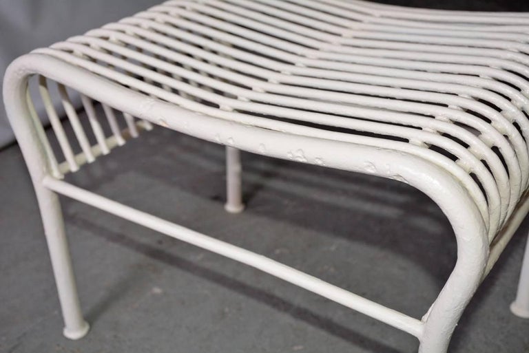 Midcentury Outdoor Painted Iron Stool For Sale at 1stDibs