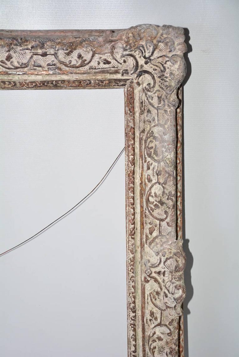 Vintage Rococo-Style Picture Frame with Whitewash at 1stDibs