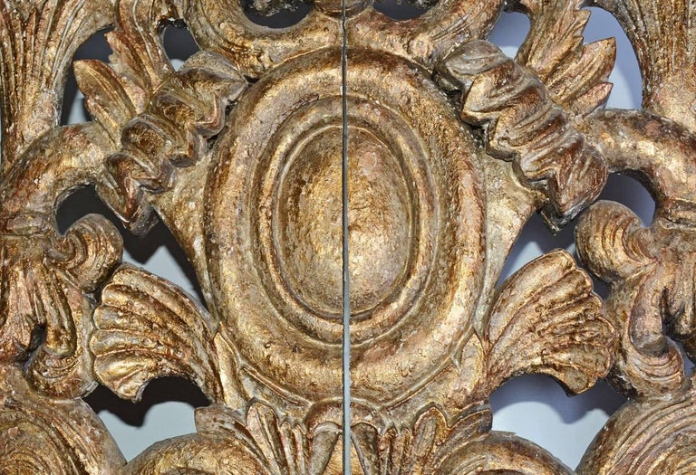 Antique Venetian Hand-Carved Giltwood Pediment or King-Size Headboard ...