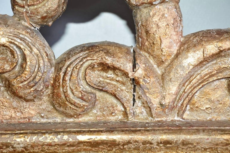 Antique Venetian Hand-Carved Giltwood Pediment or King-Size Headboard ...