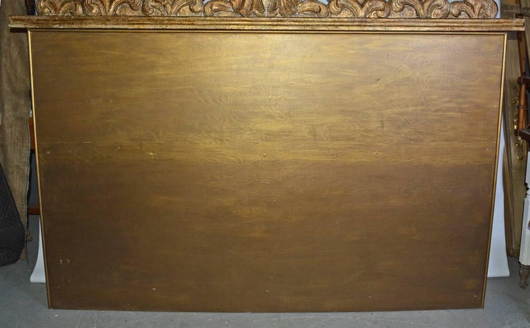 Antique Venetian Hand-Carved Giltwood Pediment or King-Size Headboard ...