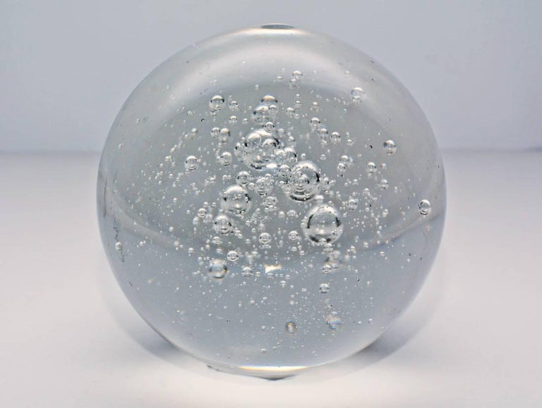 Large Crystal Ball with Air Bubbles at 1stDibs