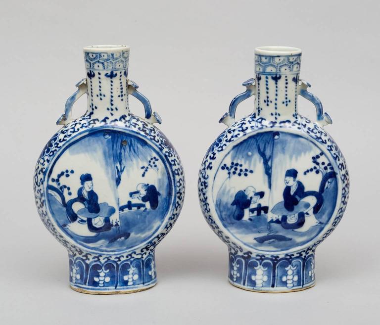 Pair of Chinese Moon Flasks at 1stDibs