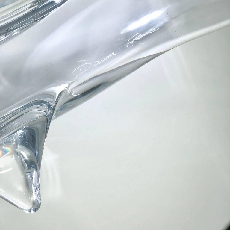 Daum Art Crystal Dolphin Sculpture, France at 1stDibs
