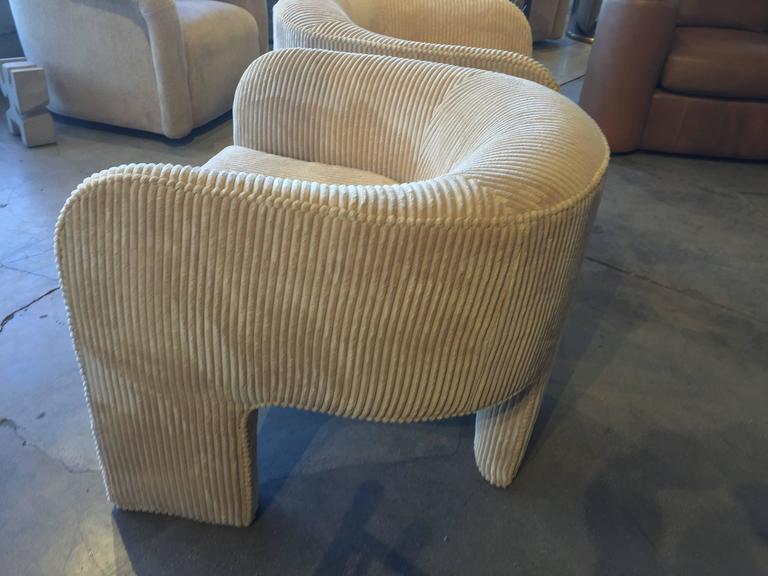 Three-Legged Free-Form Chair by J. Schellenberg Interiors in Wide Wale ...