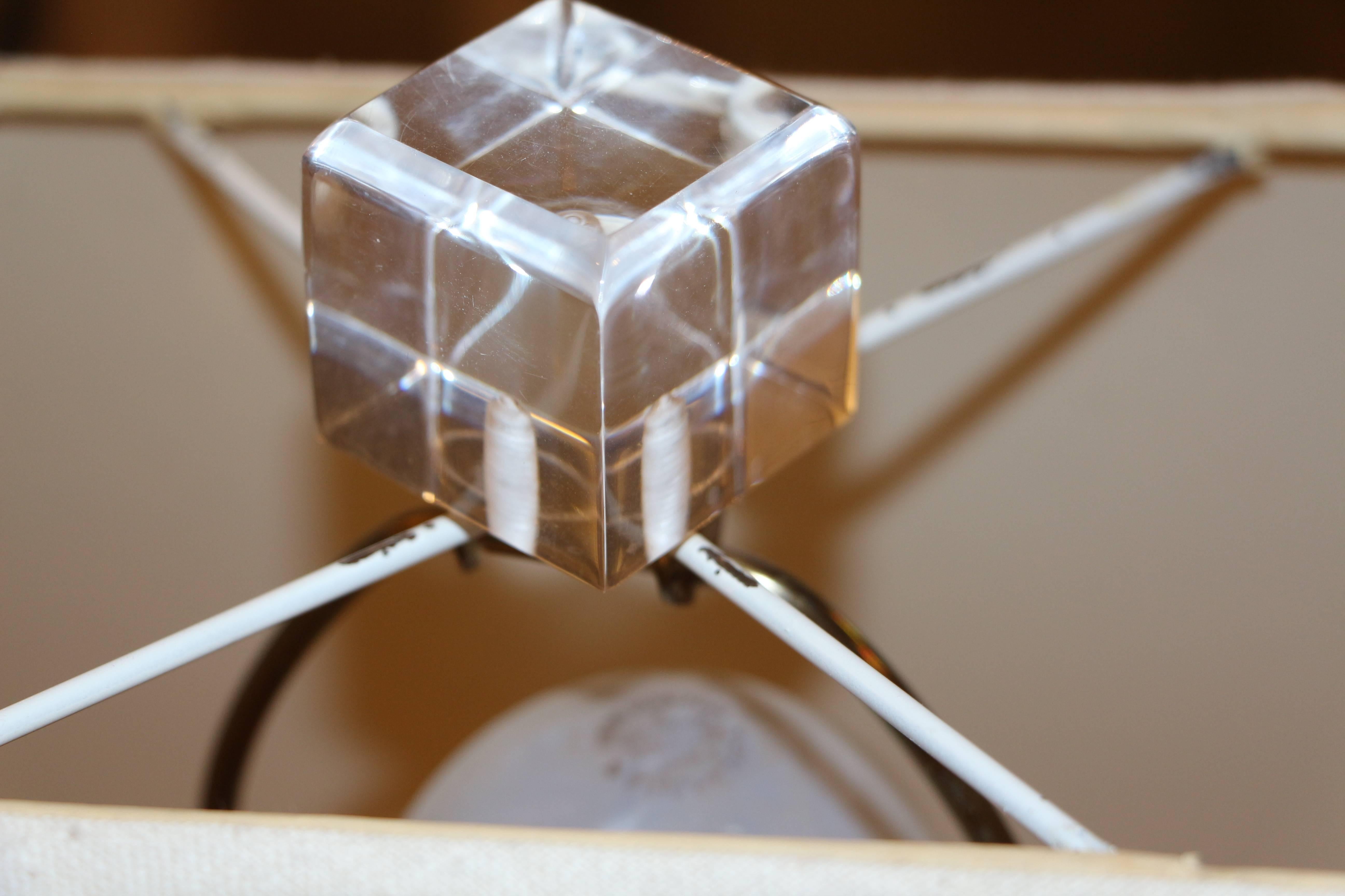 Richard Lindley Faux Painted Parchment Lamp with Lucite Base and Top at ...