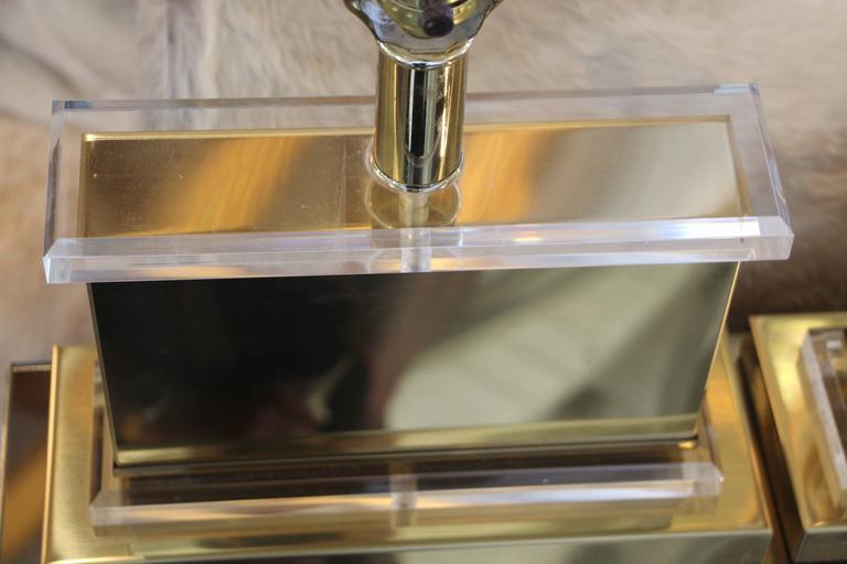 London Lamp Company Lucite and Brass Lamps at 1stDibs