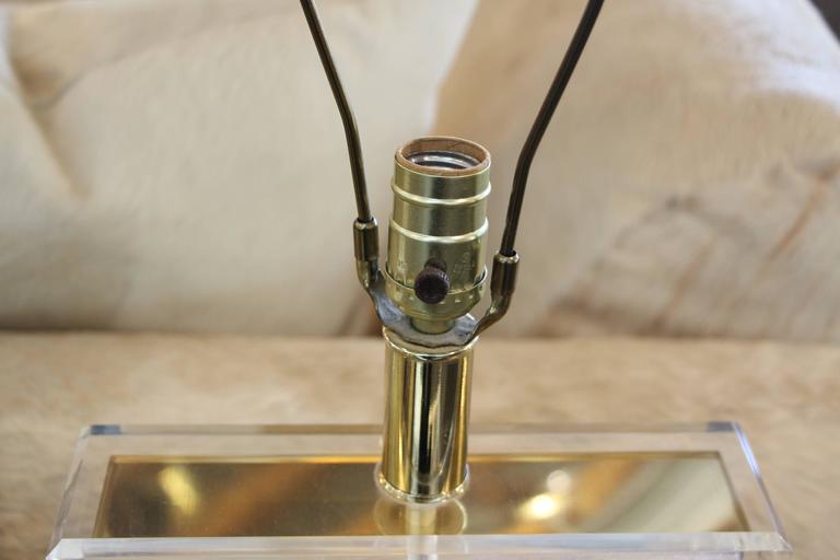 London Lamp Company Lucite and Brass Lamps at 1stDibs