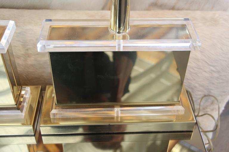 London Lamp Company Lucite and Brass Lamps at 1stDibs