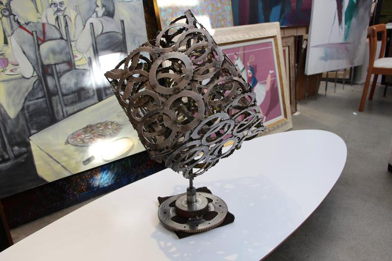 Great Abstract Artist Made Rotating Gear Cube For Sale at 1stDibs
