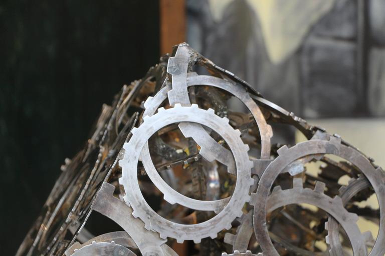 Great Abstract Artist Made Rotating Gear Cube For Sale at 1stDibs