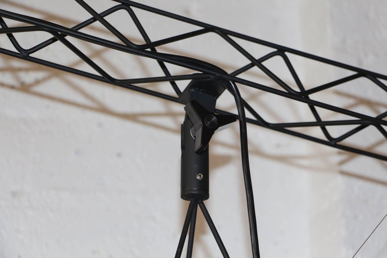 Black Crane Boom Lamp in Matte Black at 1stDibs
