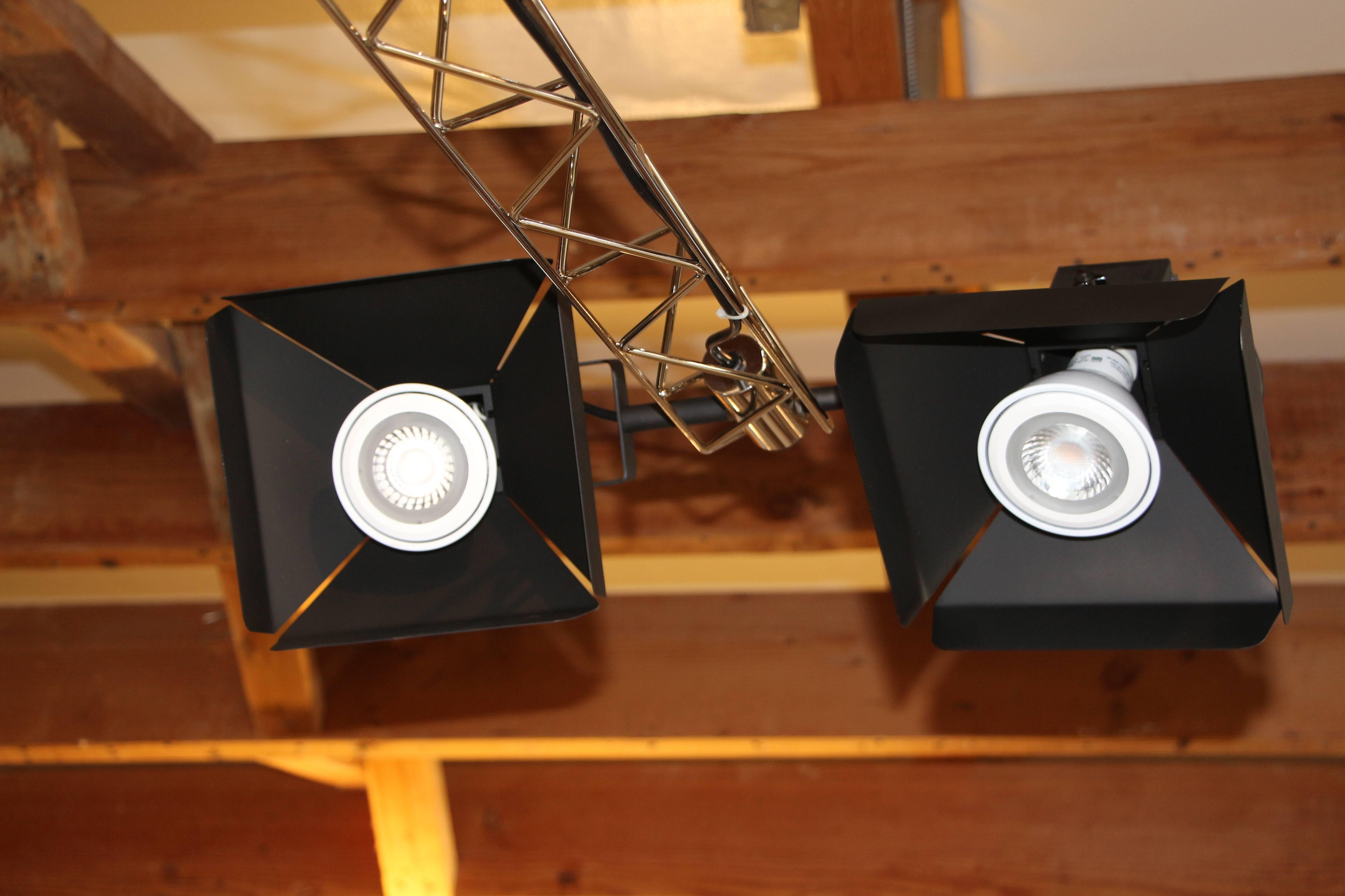 Adjustable Boom Crane Lamp in Nickel Finish at 1stDibs | boom floor lamp