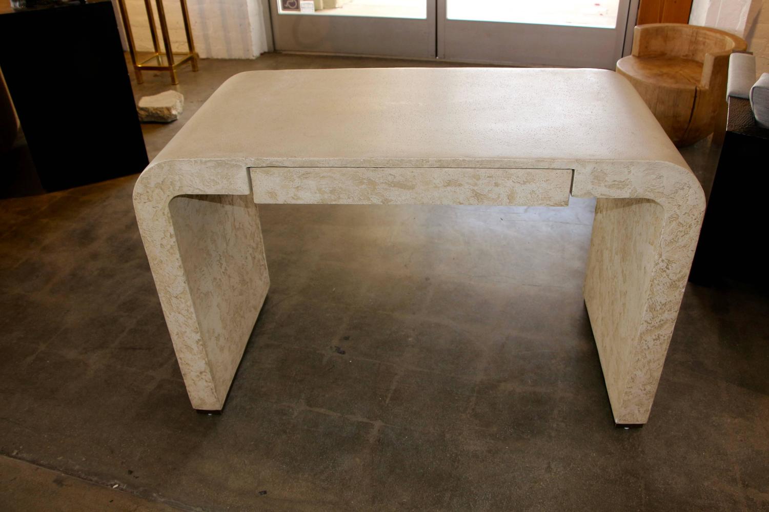 Unusual Faux Stone Plaster over Wood Desk For Sale at 1stdibs