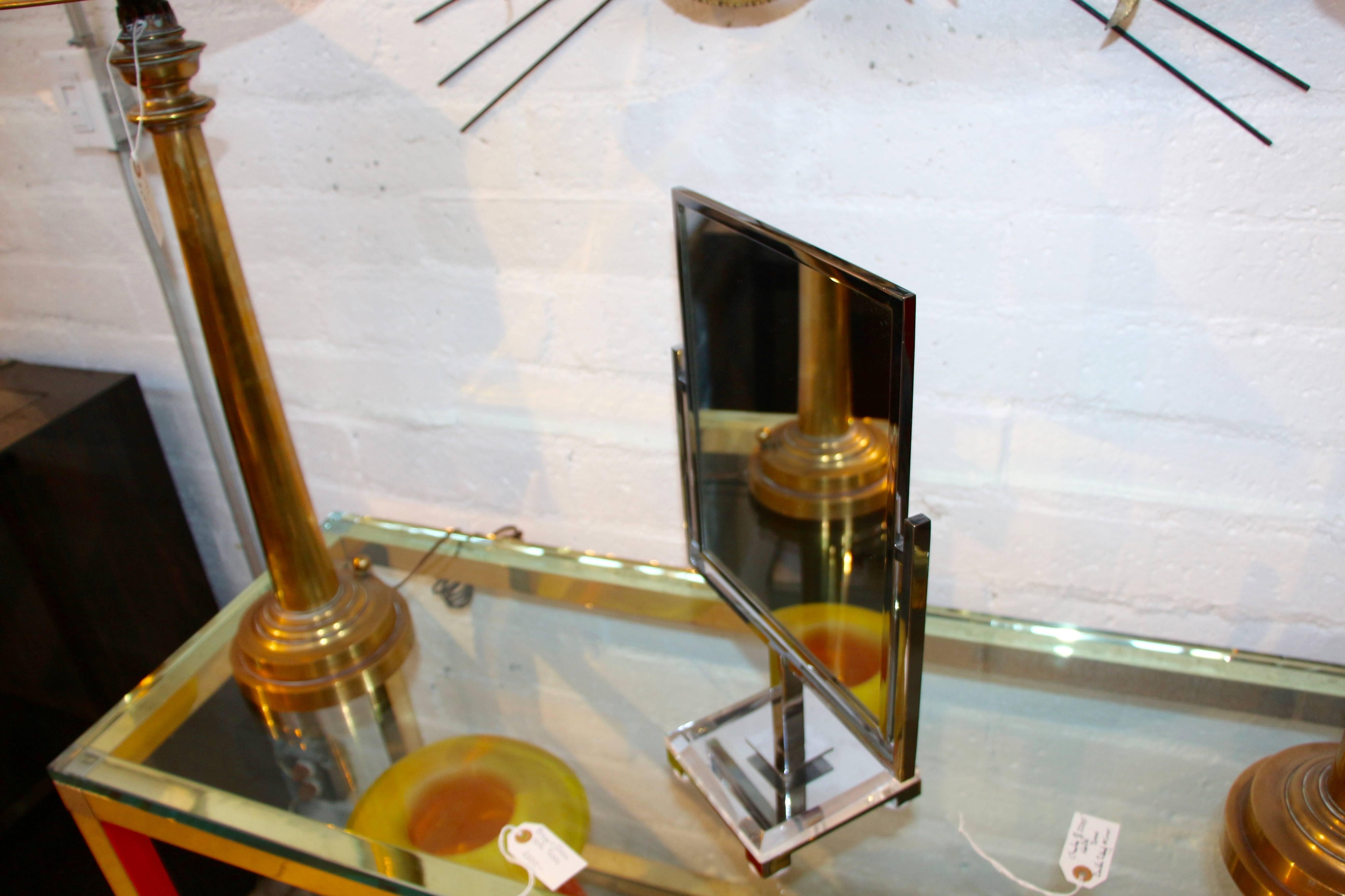 Charles Hollis Jones Double Sided Table Mirror from the 1970s at 1stDibs