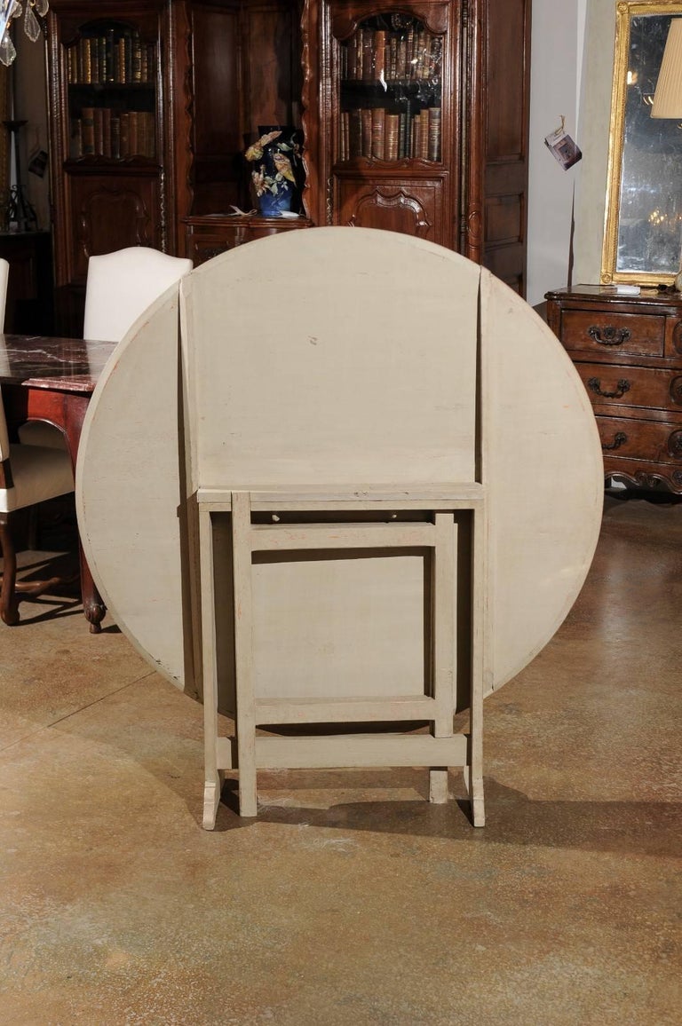 Swedish 1890s Painted Wood Folding Wine Tasting Table with Gateleg ...