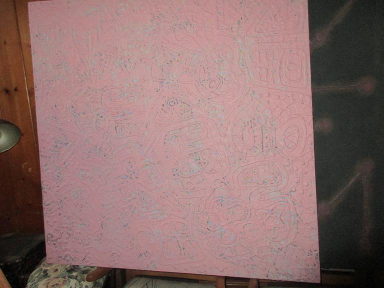 Pink Abstract Painting by Arnie Arlow at 1stDibs