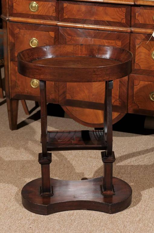 Oval French Mahogany Empire Style Side Table with Lyre Base and Dish ...