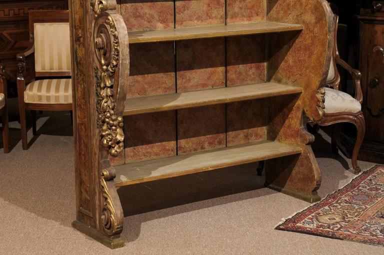 Rococo Style Giltwood and Polychrome Painted Open Bookcase, Spain 20th ...