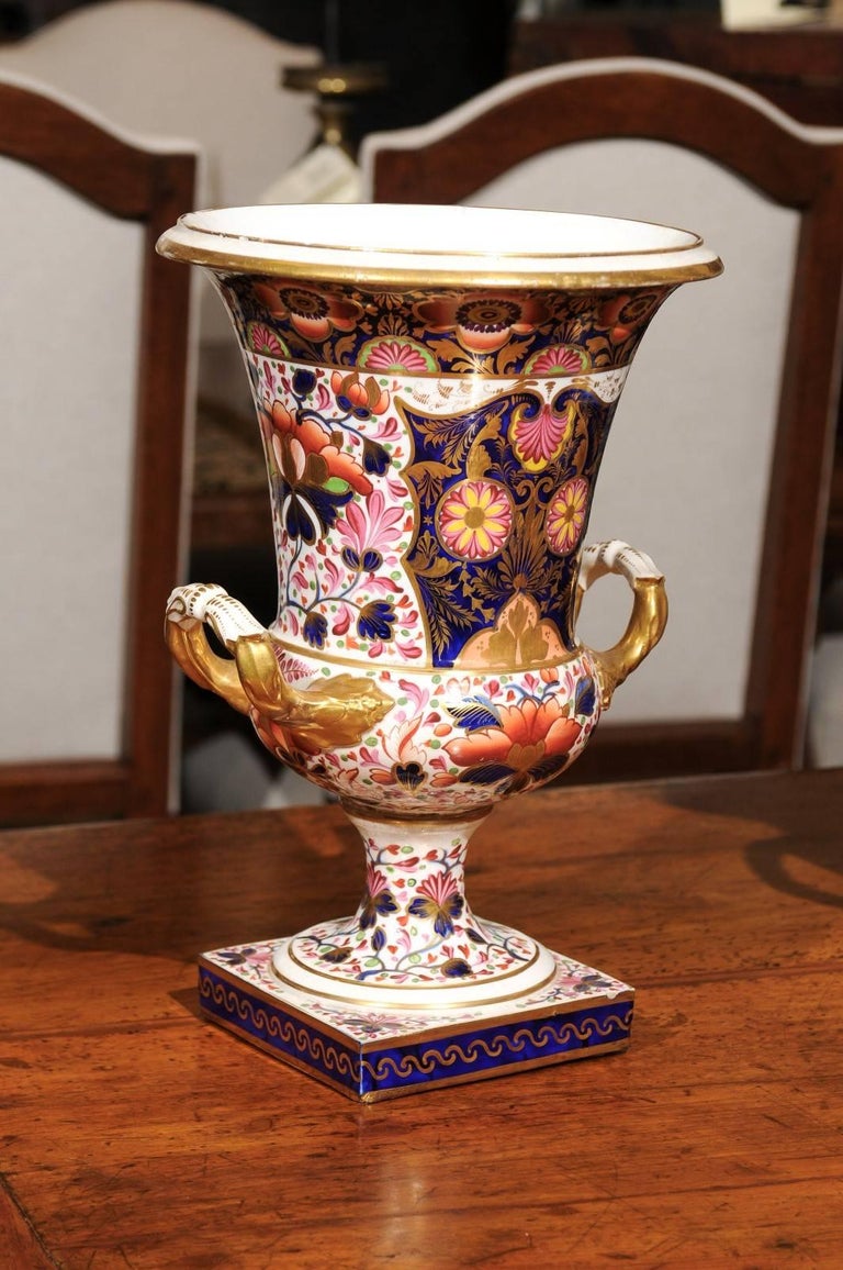 Set of 3 Large Derby Urns, England 19th Century For Sale at 1stDibs