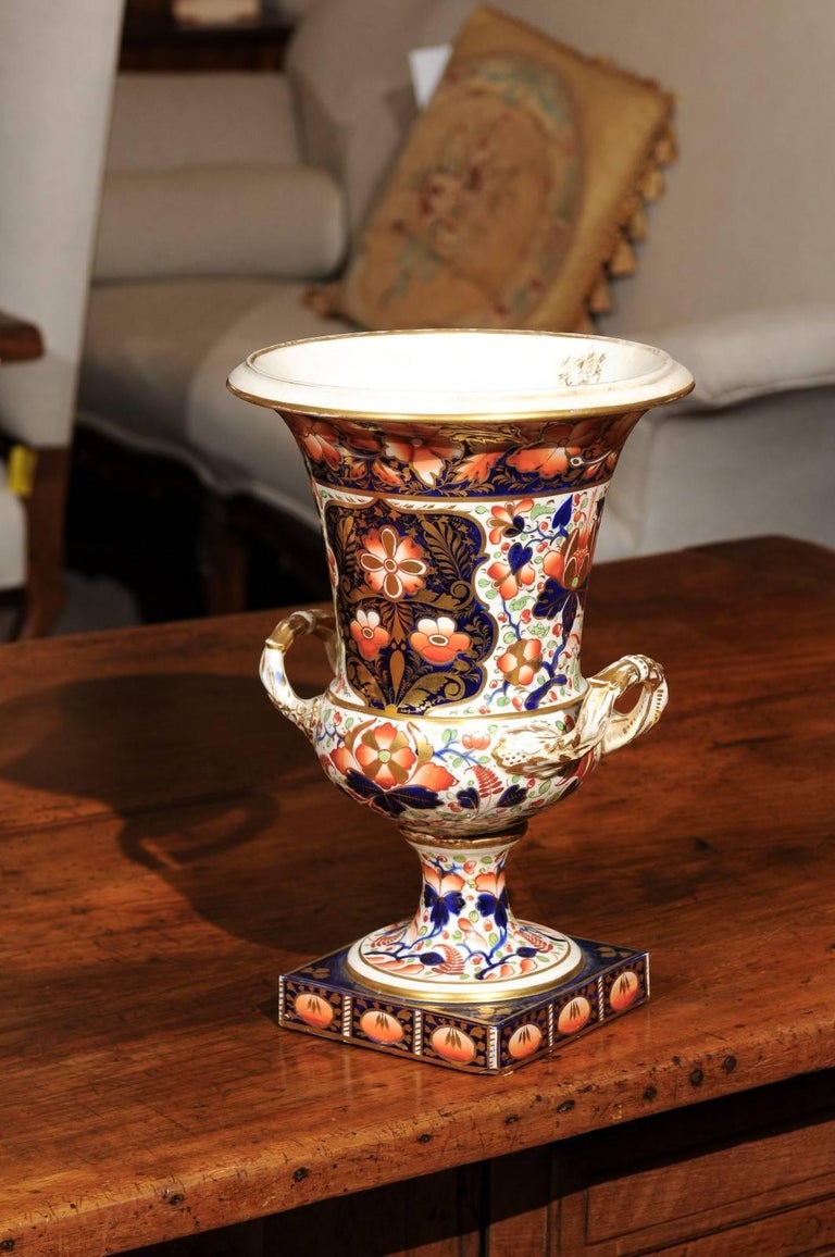 Set of 3 Large Derby Urns, England 19th Century For Sale at 1stDibs