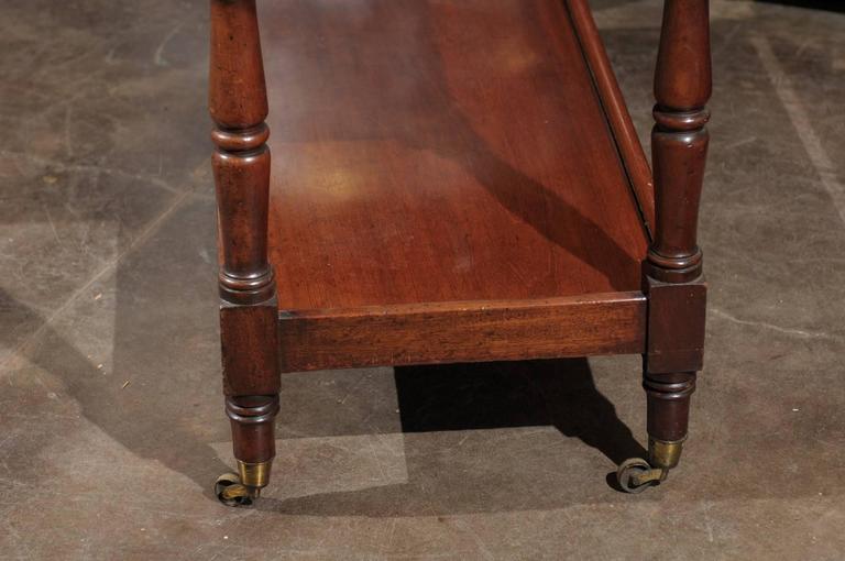 19th Century English Wooden Trolley on Casters with Two Drawers and ...