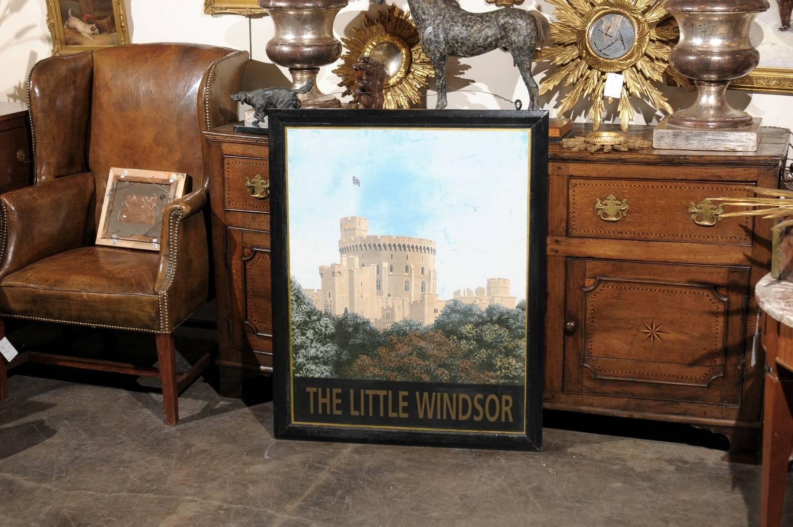 English Painted Tin Pub Sign Featuring Windsor Castle, circa 1900 at ...