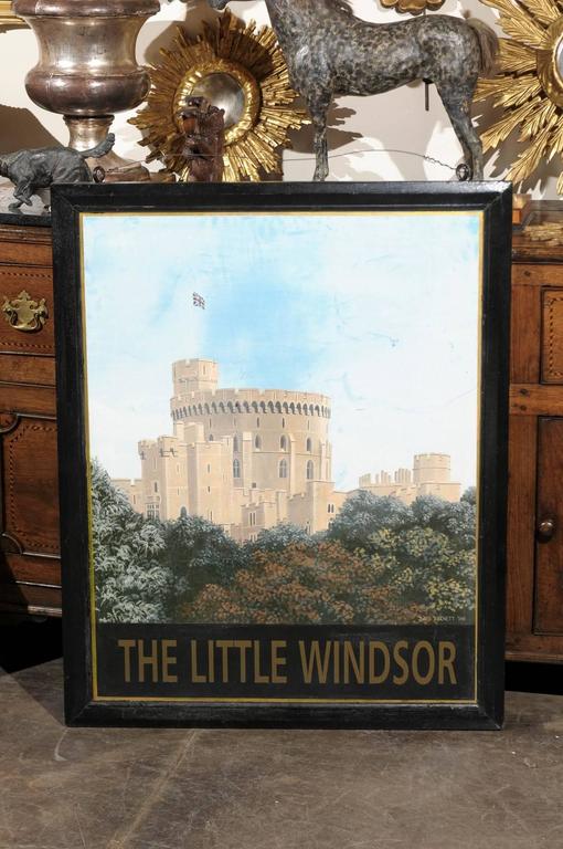 English Painted Tin Pub Sign Featuring Windsor Castle, circa 1900 at ...