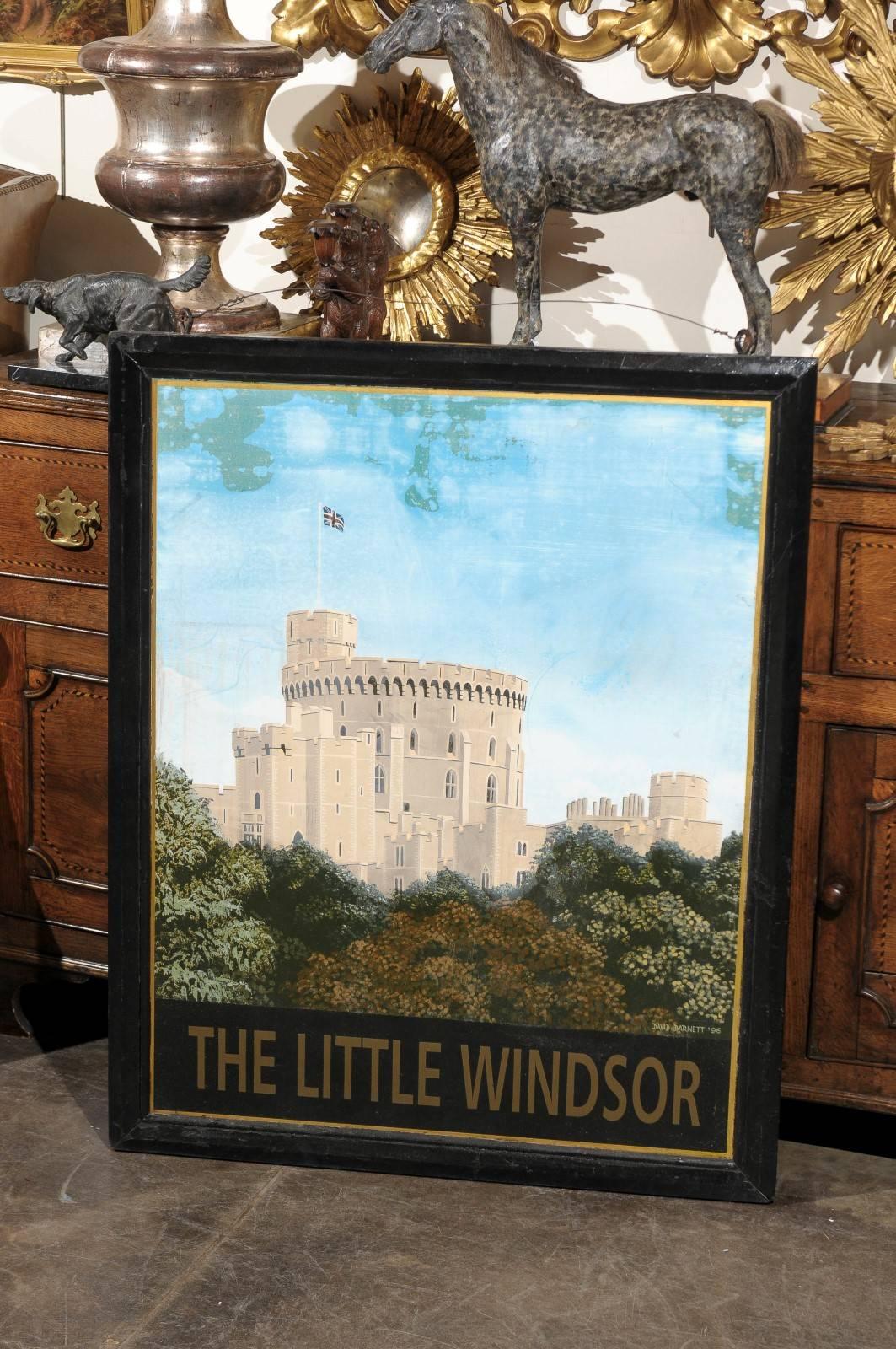 English Painted Tin Pub Sign Featuring Windsor Castle, circa 1900 at ...