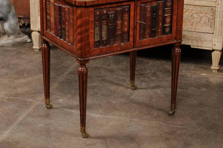 English 1920s Mahogany End Table with Leather Top and Faux-Leather ...