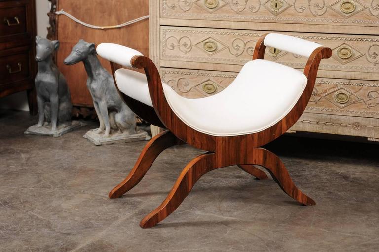 Viennese Biedermeier Walnut Veneered Bench with Curule Base, circa 1825 ...